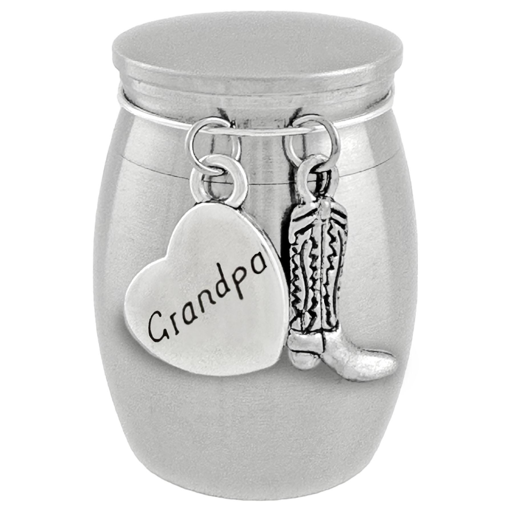 Small Grandpa Cowboy Boot Urn Western Memorial Cremation Ashes Holder ...
