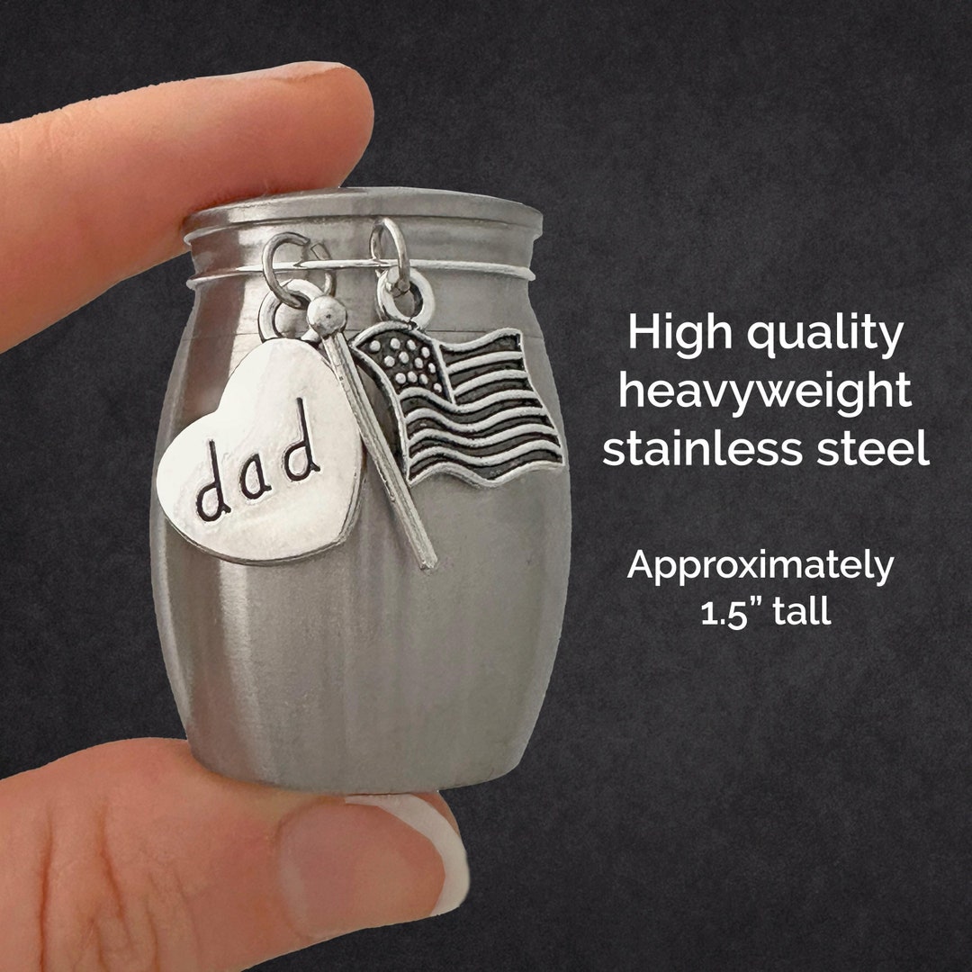 Dad Veteran Mini Urn Ashes Holder Memorial Keepsake Small Urn for Dad ...