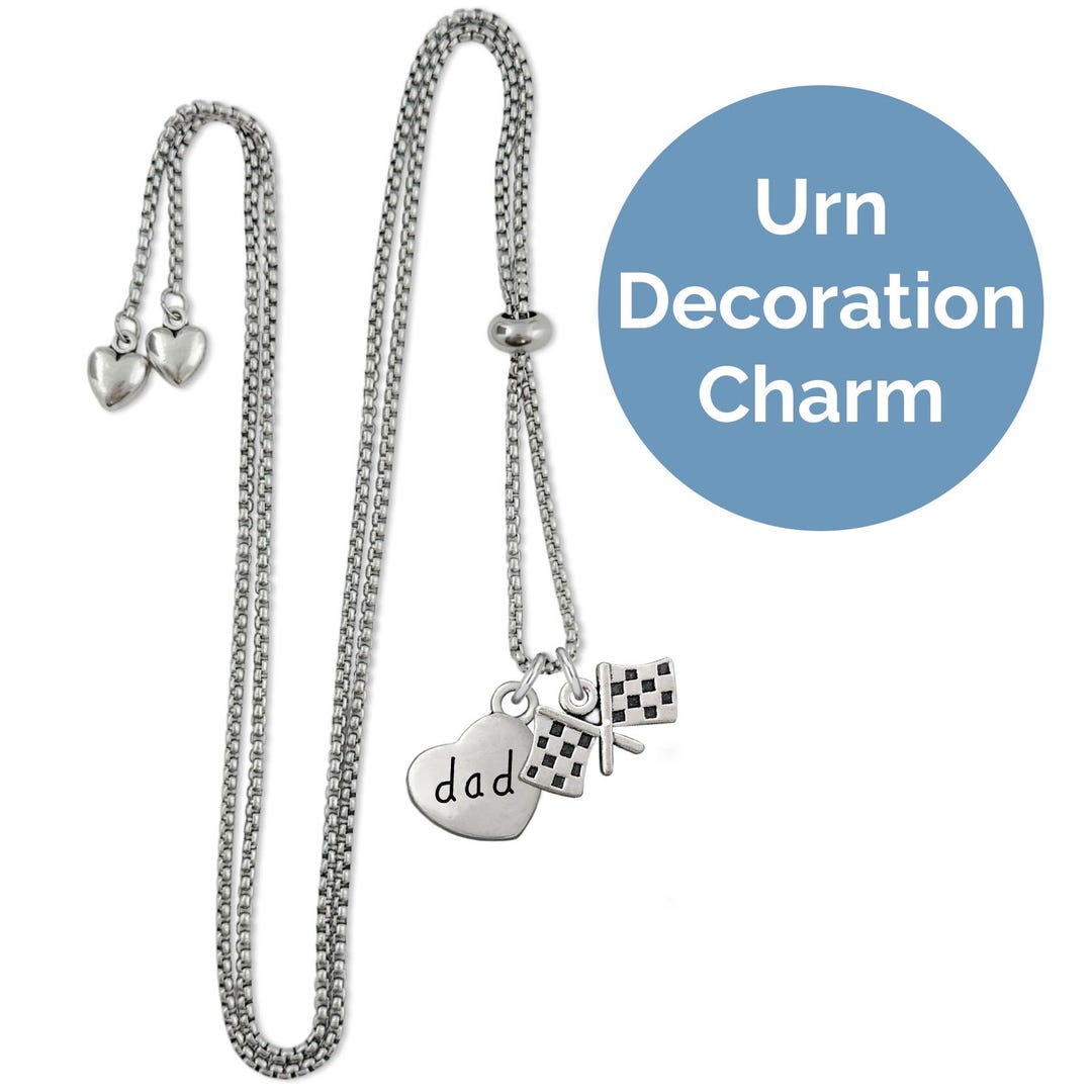 Charm for Urns Dad Checkered Flag Decoration for Urns Personalize Your ...