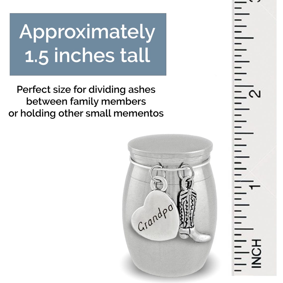 Small Grandpa Cowboy Boot Urn Western Memorial Cremation Ashes Holder ...