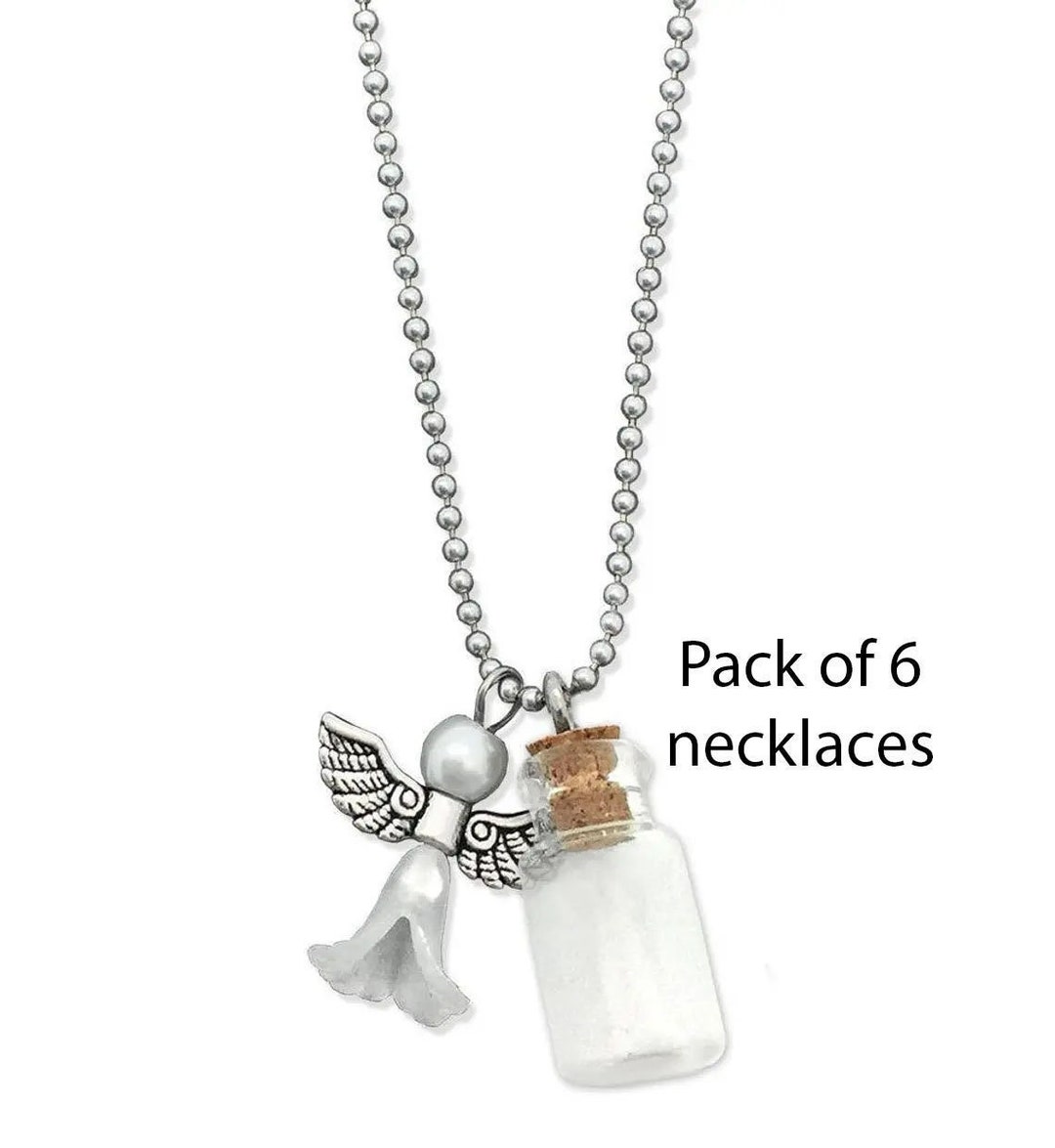 Six Pack Angel Pendant Ashes Urn Cremation Necklace Ashes Holder Vial ...