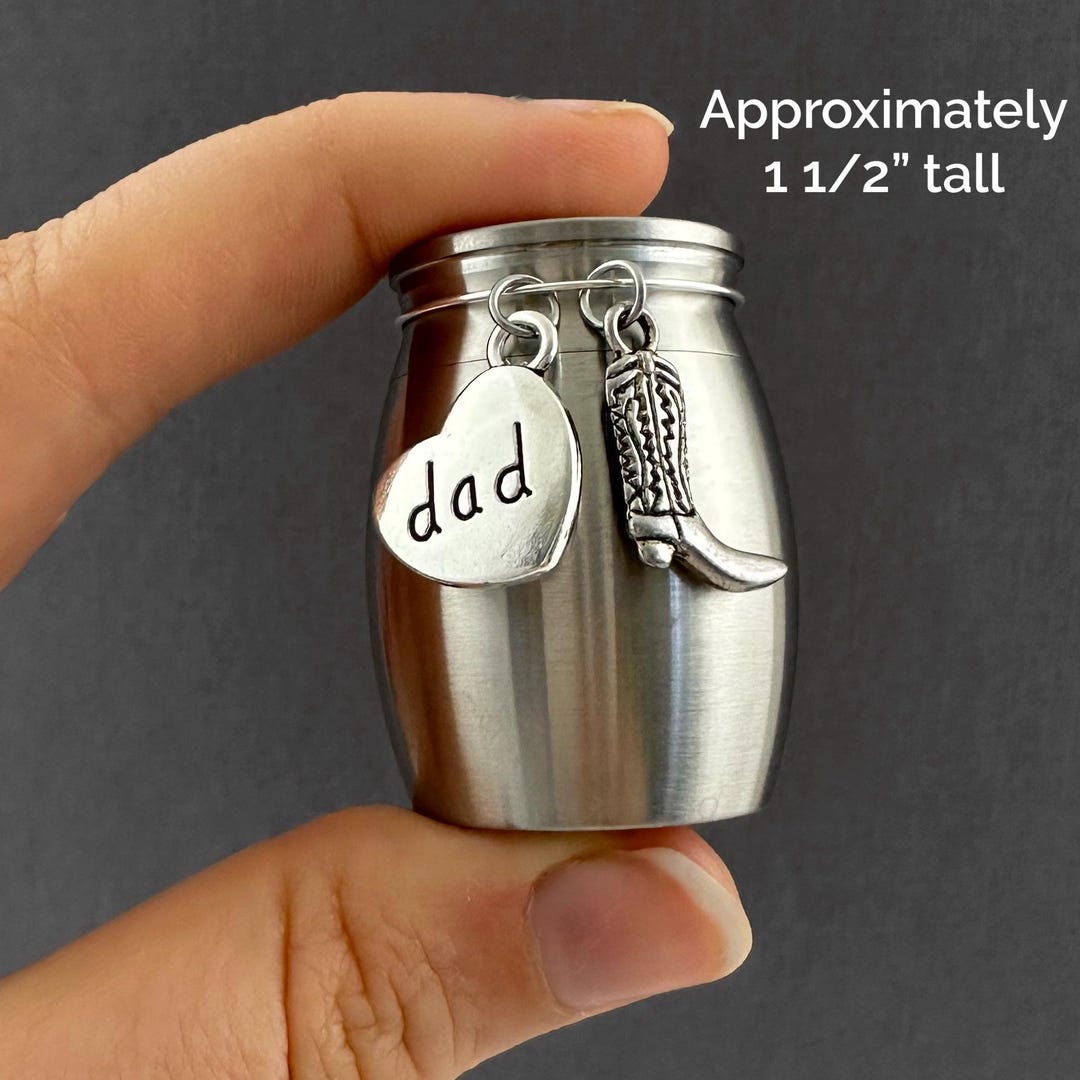 Small Dad Cowboy Boot Urn Western Memorial Cremation Ashes Holder ...