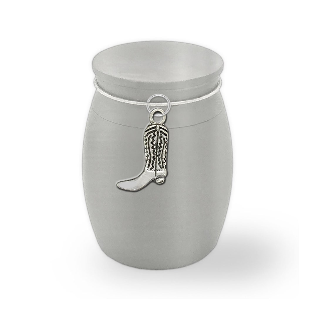 Small Mini Cowboy Boot Texas Keepsake Memorial Ashes Holder Container ...