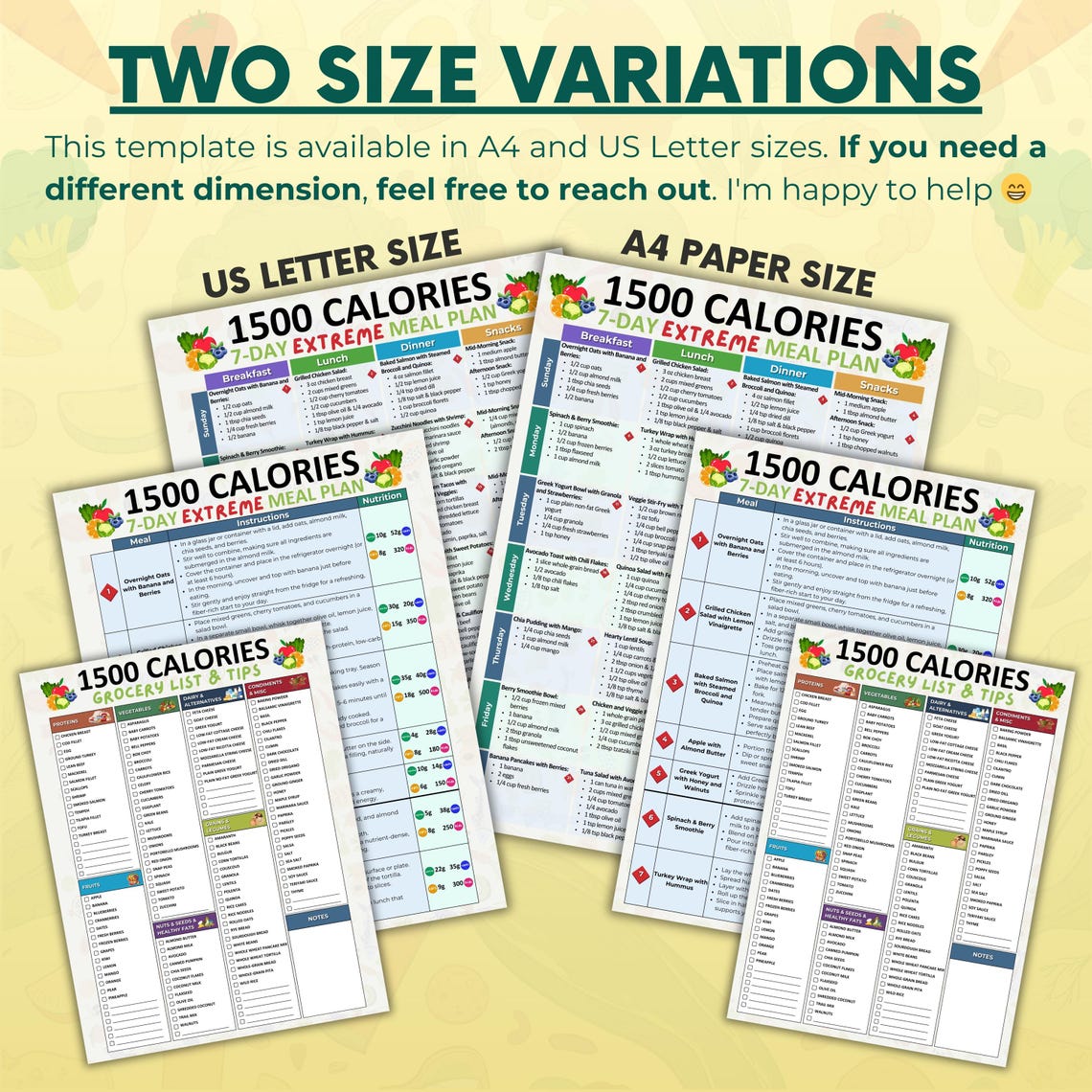 1500 Calorie Diet Plan Bundle: 4-week Meal Prep With Detailed Recipes ...