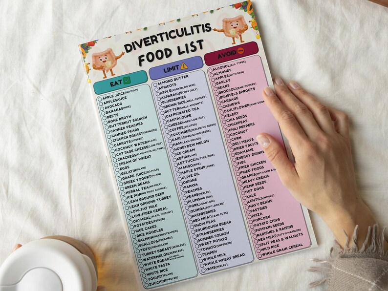 Diverticulitis Food List, Diverticulitis Diet Chart PDF, Diverticulosis ...