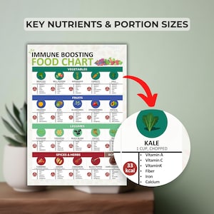 Immune Boosting Food Chart, Immune Health Food Guide, Nutrient-rich ...