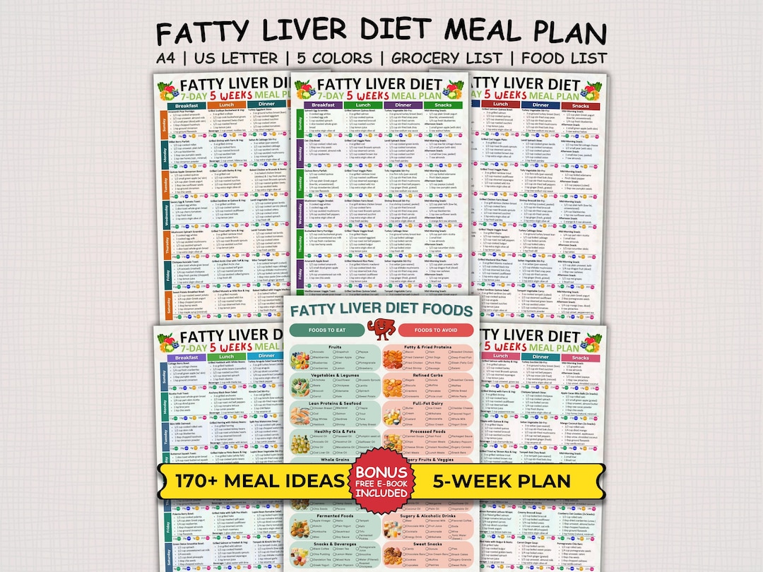 5 Week Fatty Liver Meal Plan, Fatty Liver Food List Printable, Anti ...