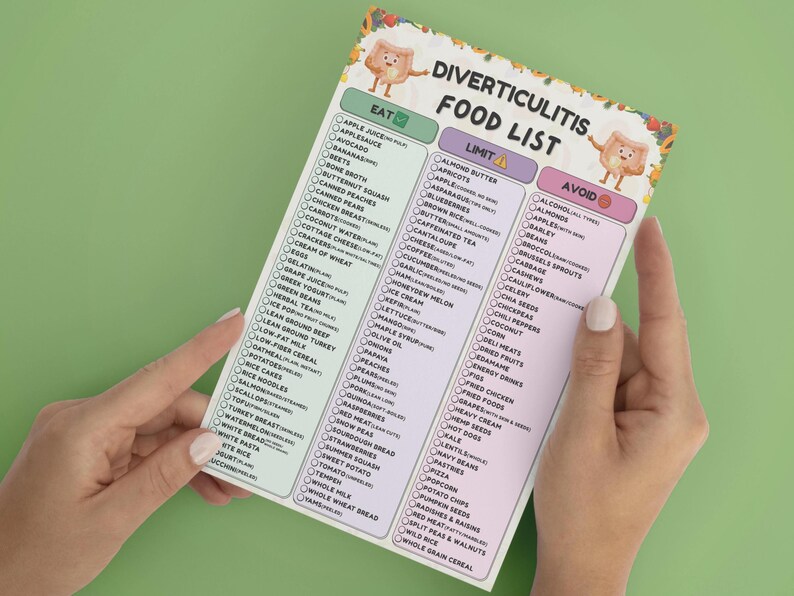Diverticulitis Food List, Diverticulitis Diet Chart PDF, Diverticulosis ...