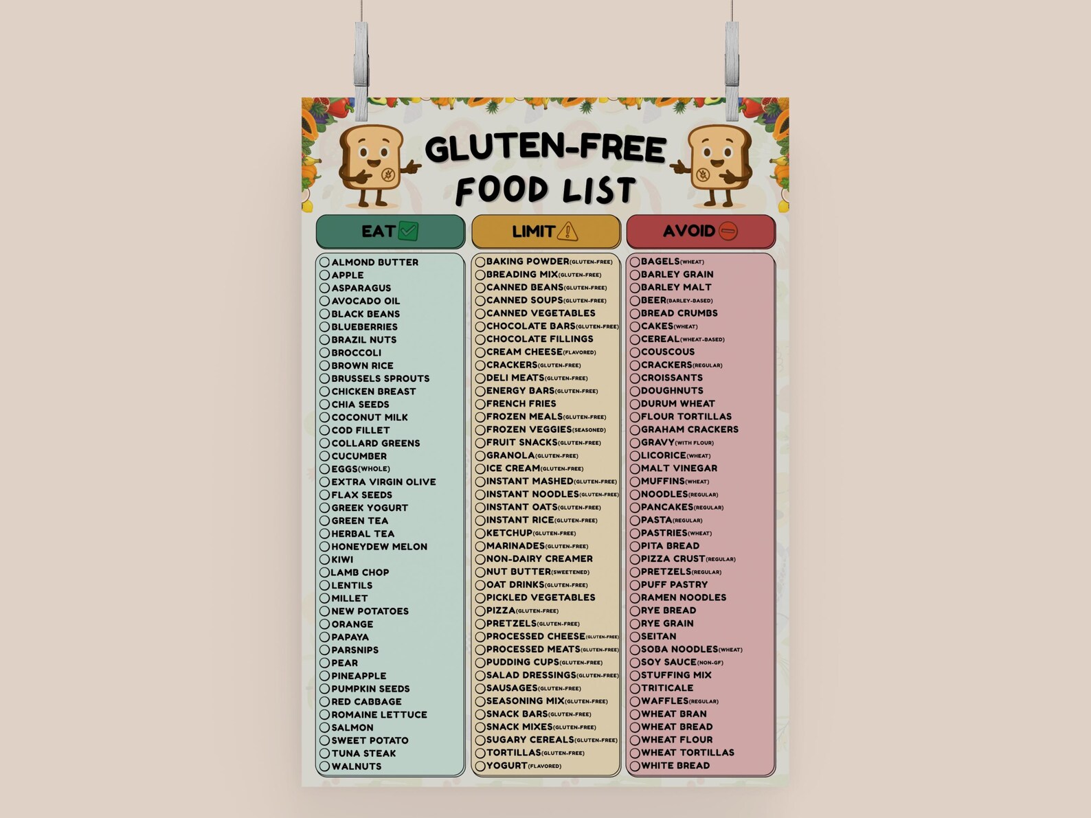 Gluten Free Food List, Celiac Safe Foods to Eat & Avoid, Gluten Free ...