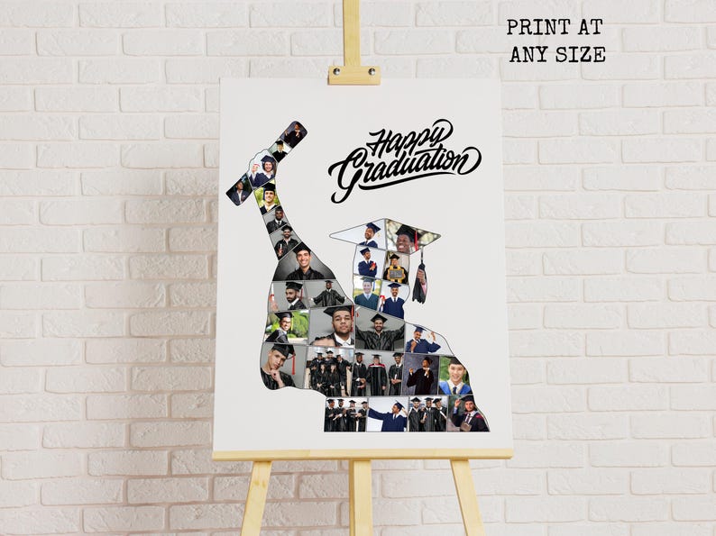 Graduate Photo Collage Graduation Welcome Sign Set Canva Template ...