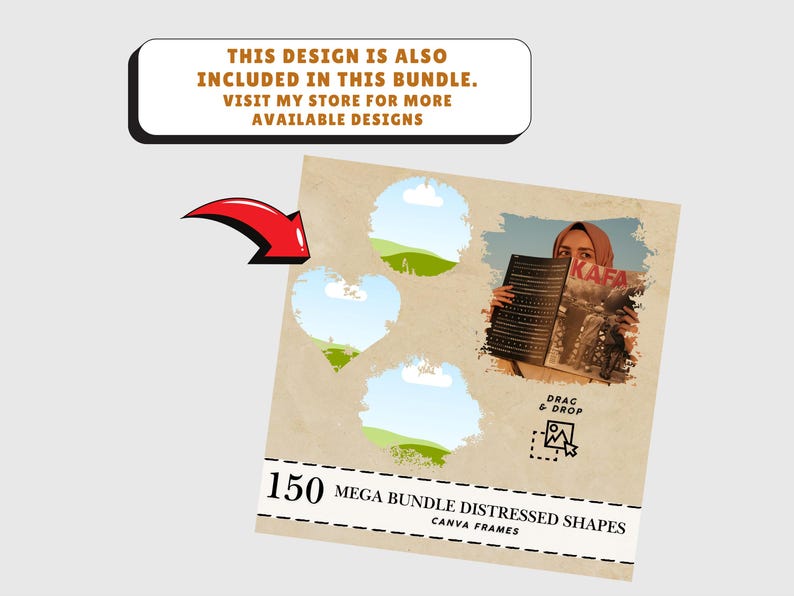 Distressed Frame Bleach Effect Distressed Edge Template Bundle Canva ...