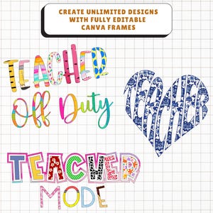 Teacher PNG Bundle Sublimation Teacher Lovers Gift Mom Teacher Gift ...