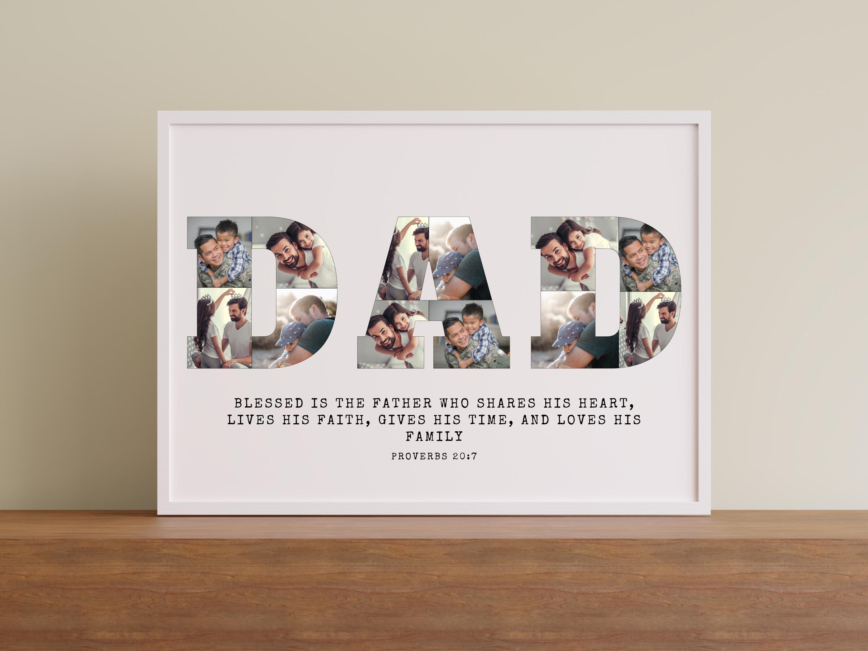 Dad Collage Canva Frame Dad Pictures Custom Dad Gifts Customized ...