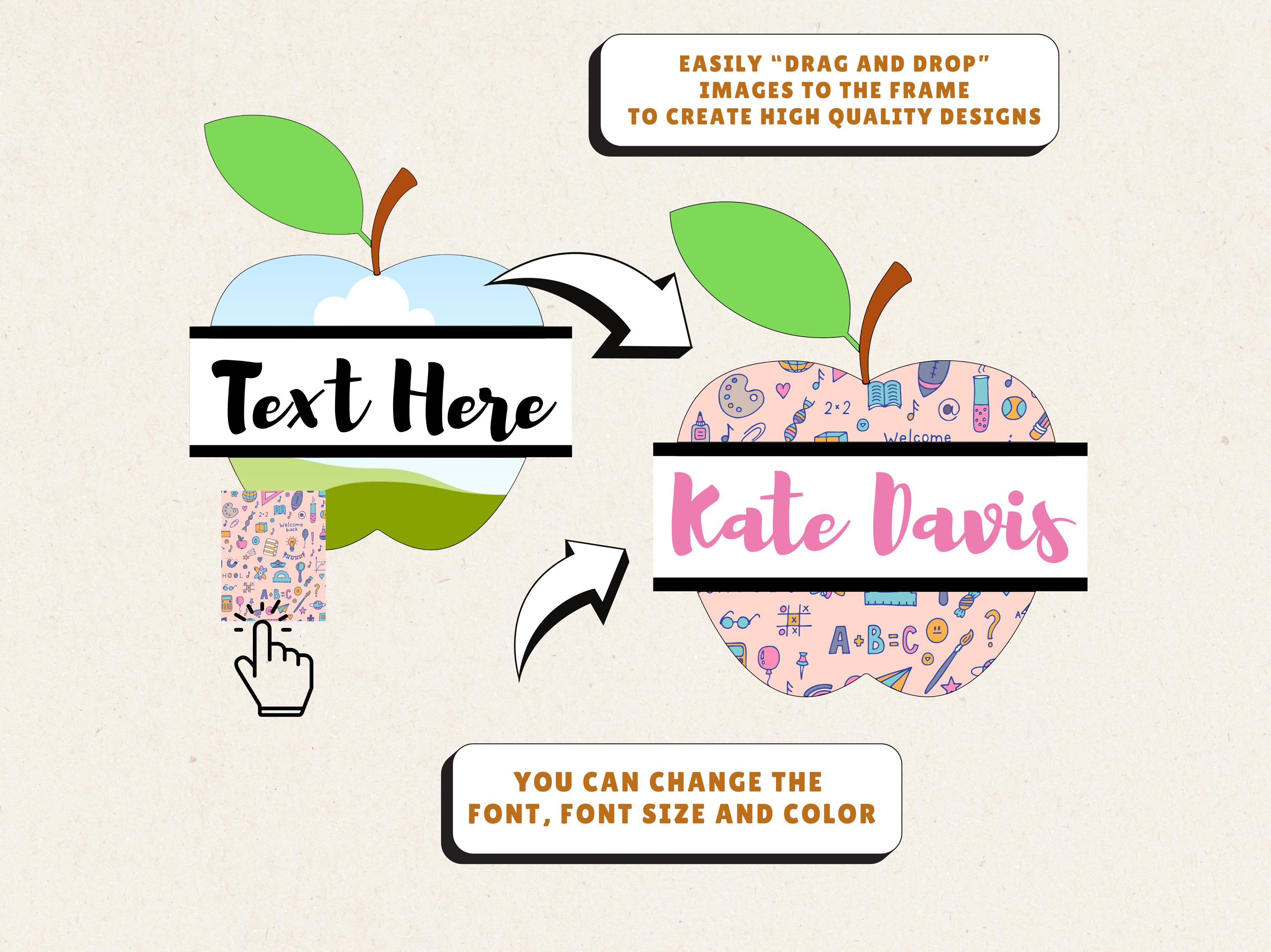 School Name Tag School Canva Templates School Label Template Custom ...