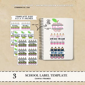 School Name Tag School Canva Templates School Label Template Custom ...