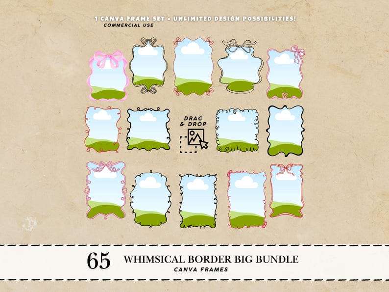 Bundle Borders Canva Frame Whimsical Border Canva Frame Bundle Template ...