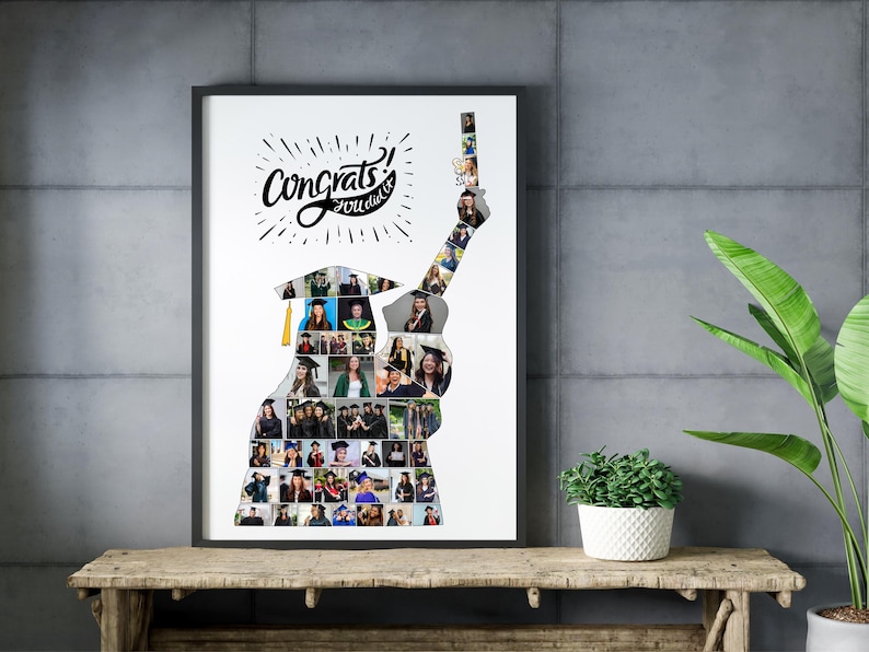 Graduate Photo Collage Graduation Welcome Sign Set Canva Template ...