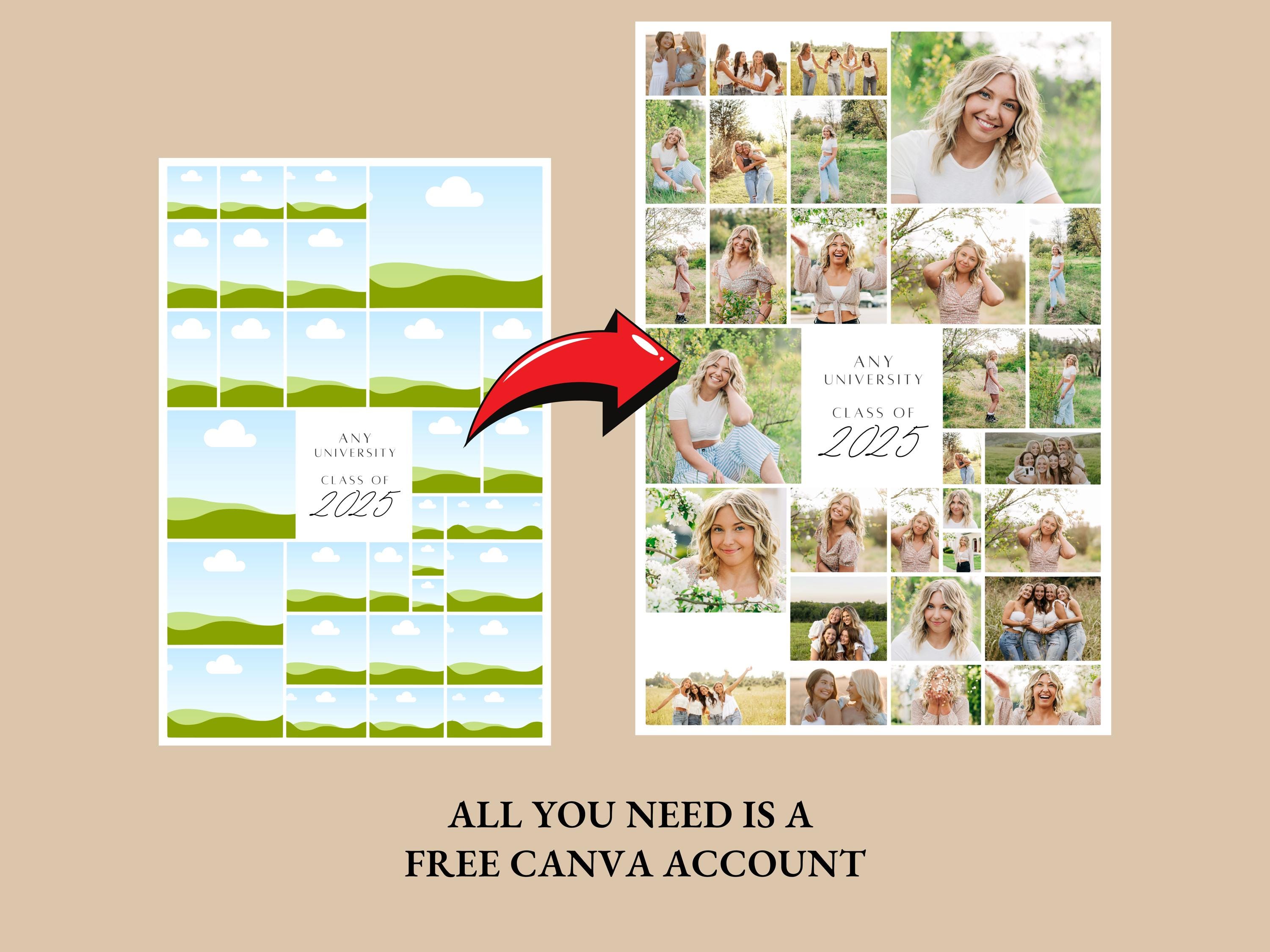 Graduation Photo Collage Welcome Sign Set Canva Template Photo ...