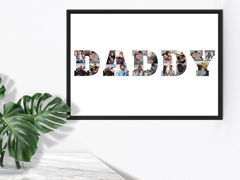 DADDY Collage Canva Frames Daddy Custom Photo Collage Daddy Photo Frame ...