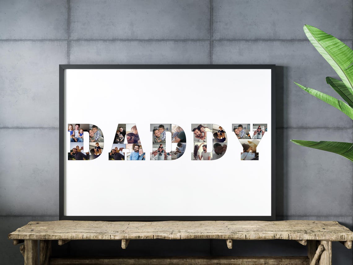DADDY Collage Canva Frames Daddy Custom Photo Collage Daddy Photo Frame ...