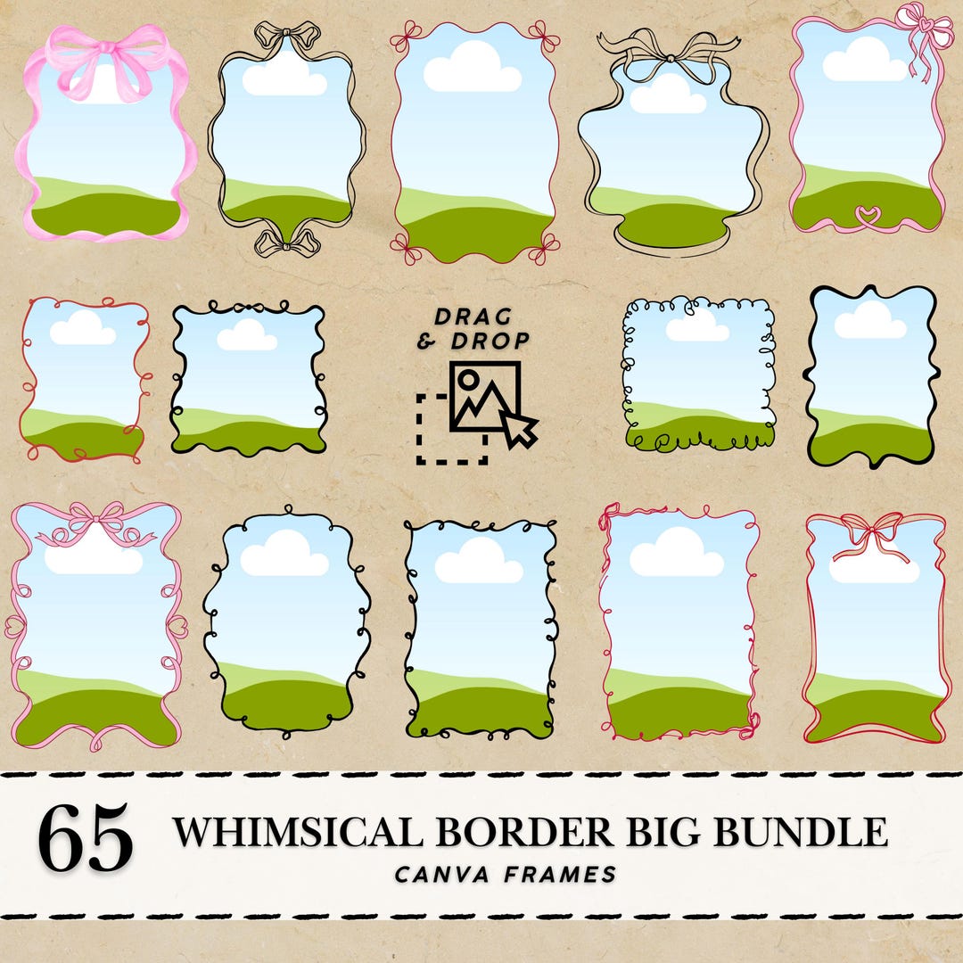 Bundle Borders Canva Frame Whimsical Border Canva Frame Bundle Template ...