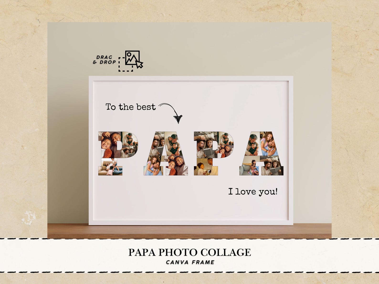 PAPA Photo Collage Custom Photo Collage Father's Day Papa Personalized ...