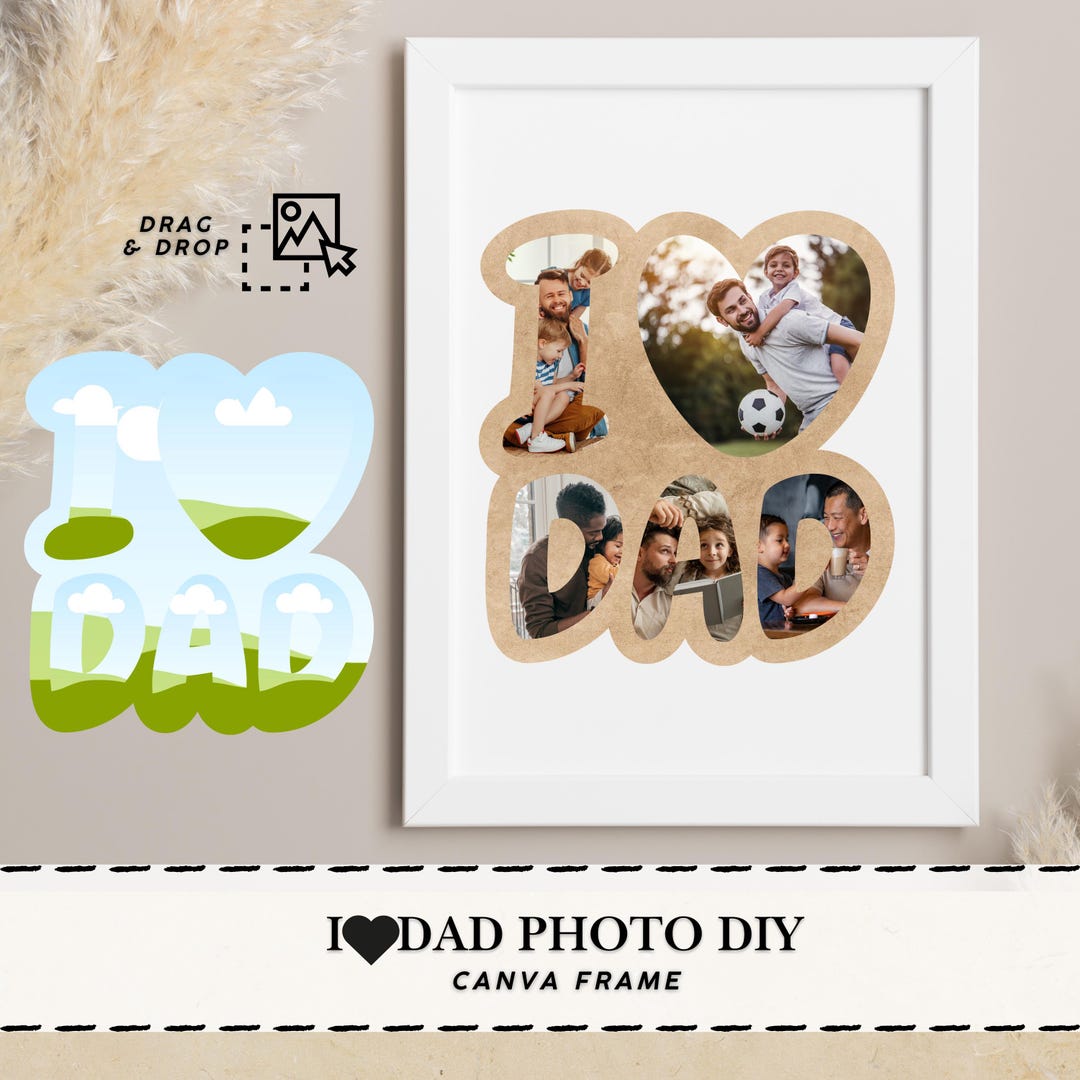 Dad Collage Frame Fathers Day Printable Fathers Day Picture Dad Photo ...