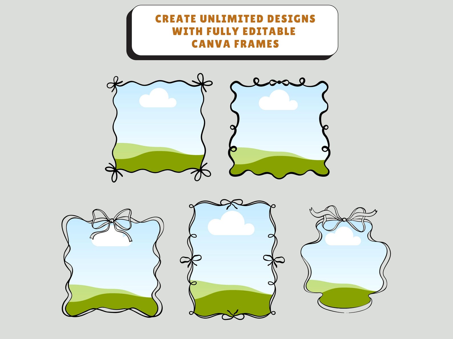 Bundle Borders Canva Frame Whimsical Border Canva Frame Bundle Template ...