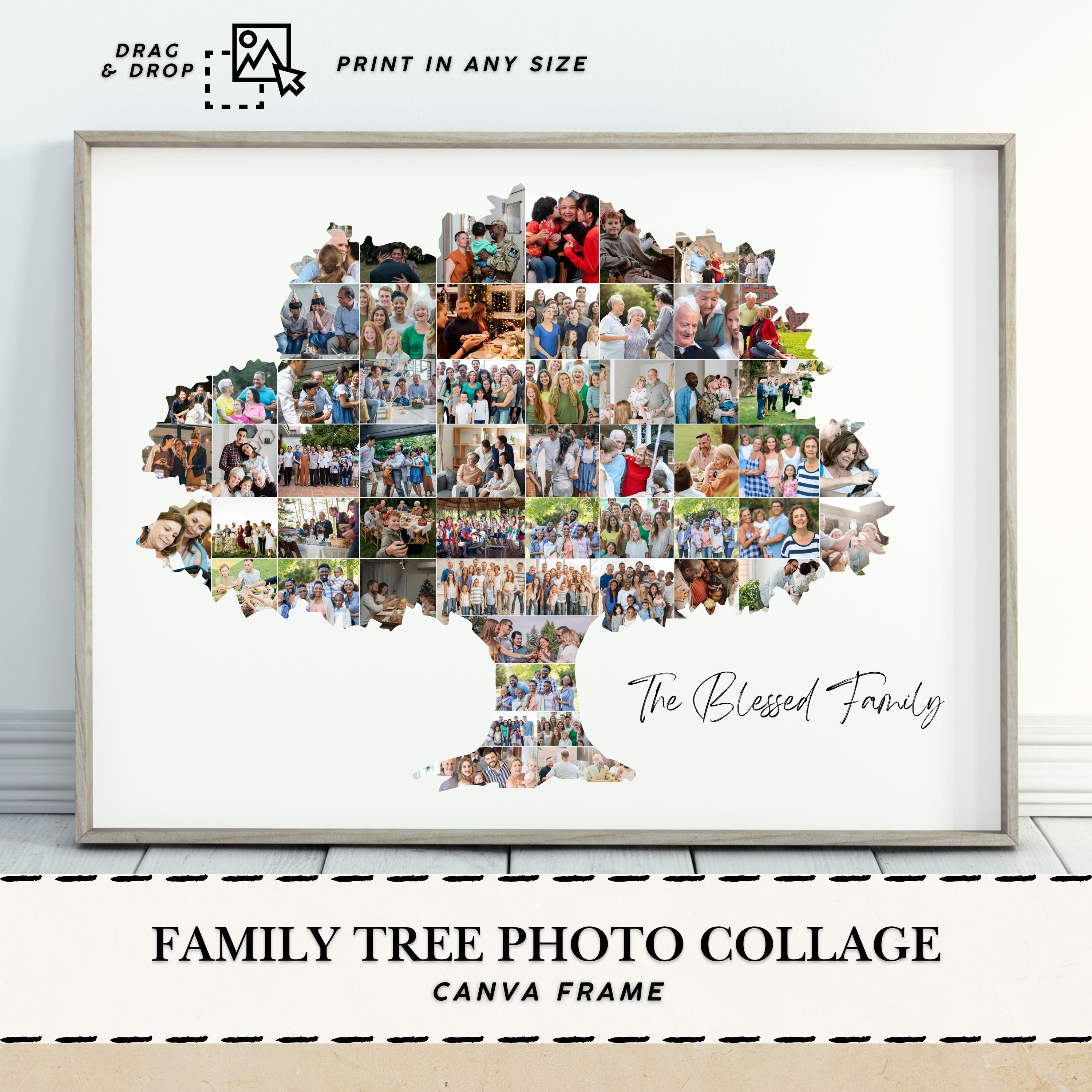 Tree Canva Frames Photo Family Tree Collage Frame Custom Family Tree ...