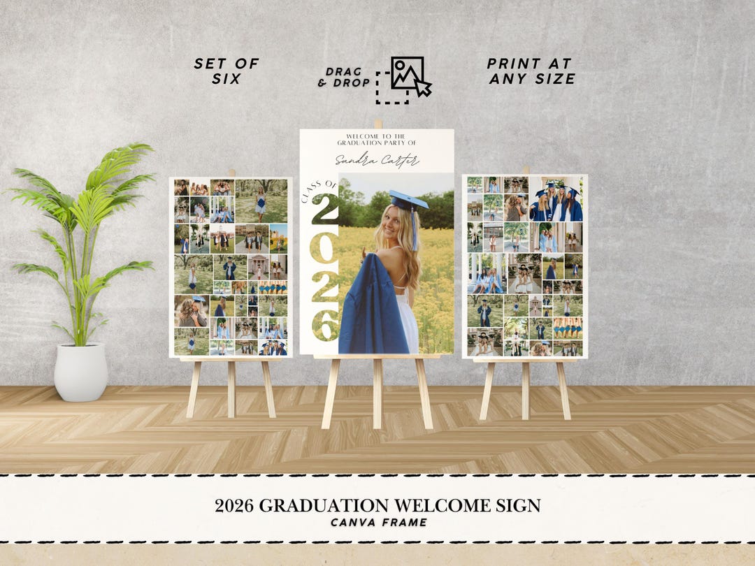 Graduation Welcome Sign Graduate Photo Collage Canva 2026 Graduate ...