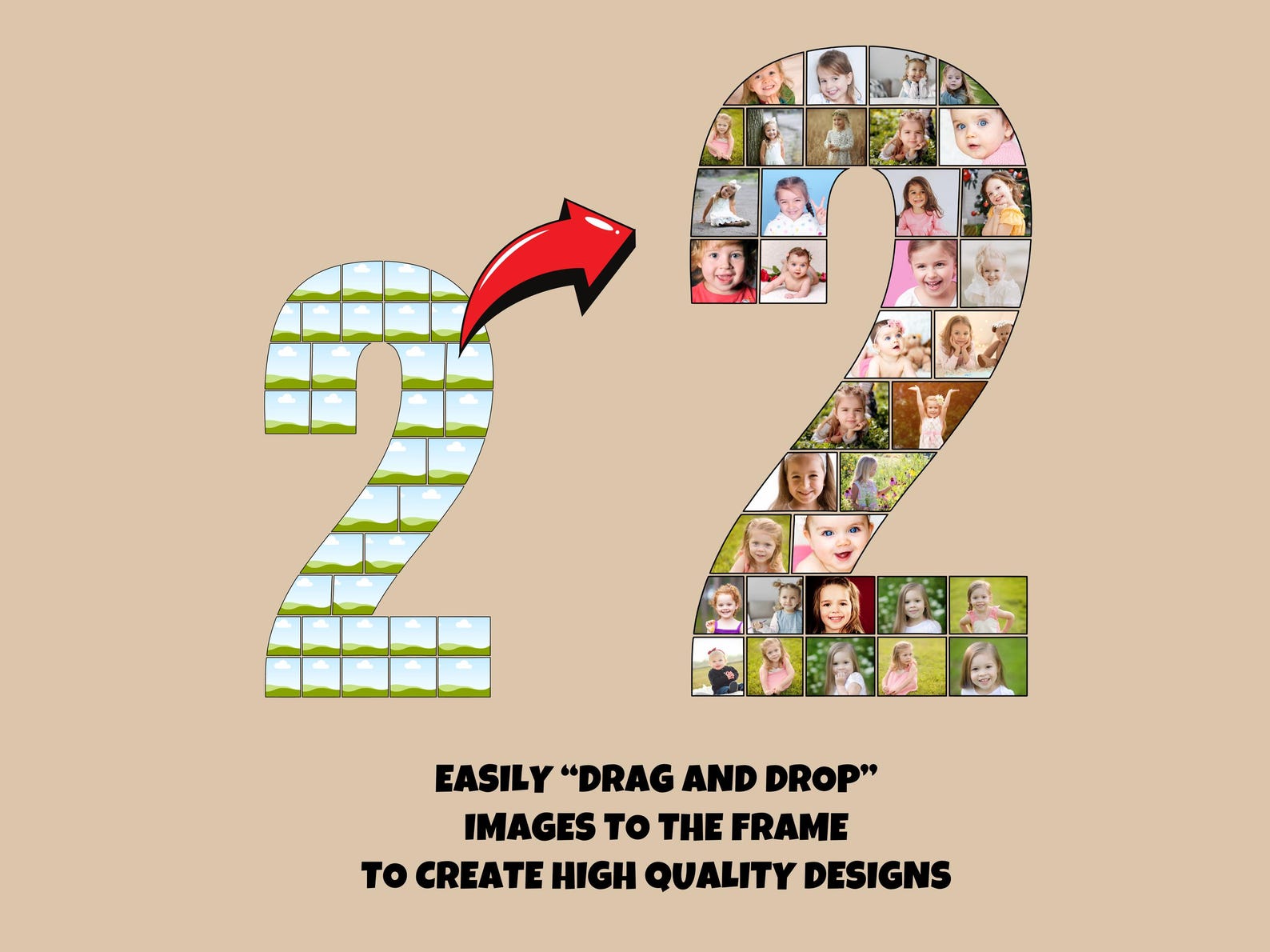 Numbers Photo Collage Template Canva Collage Numbers Photo Frames ...