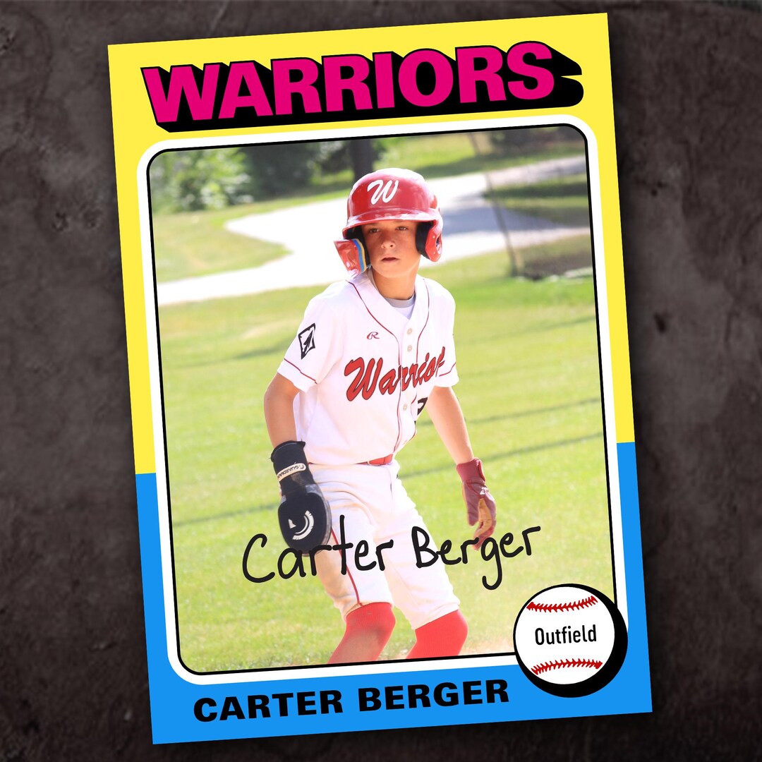 1970’s Baseball Vintage Design - Personalized DIGITAL Card - Etsy