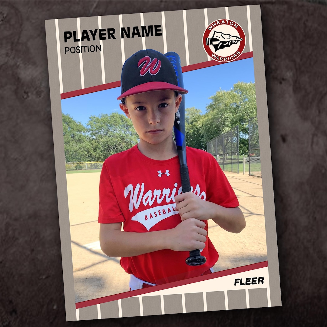 1989 Fleer Baseball *iconic* Design - Personalized DIGITAL Card - Etsy