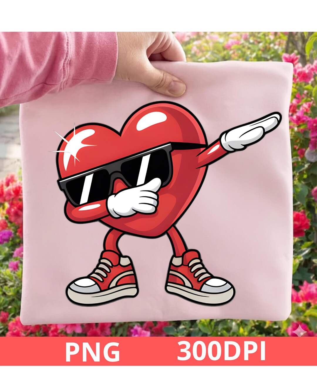 Editable Dabbing Heart PNG Cool Heart Cartoon Clipart Valentine ...