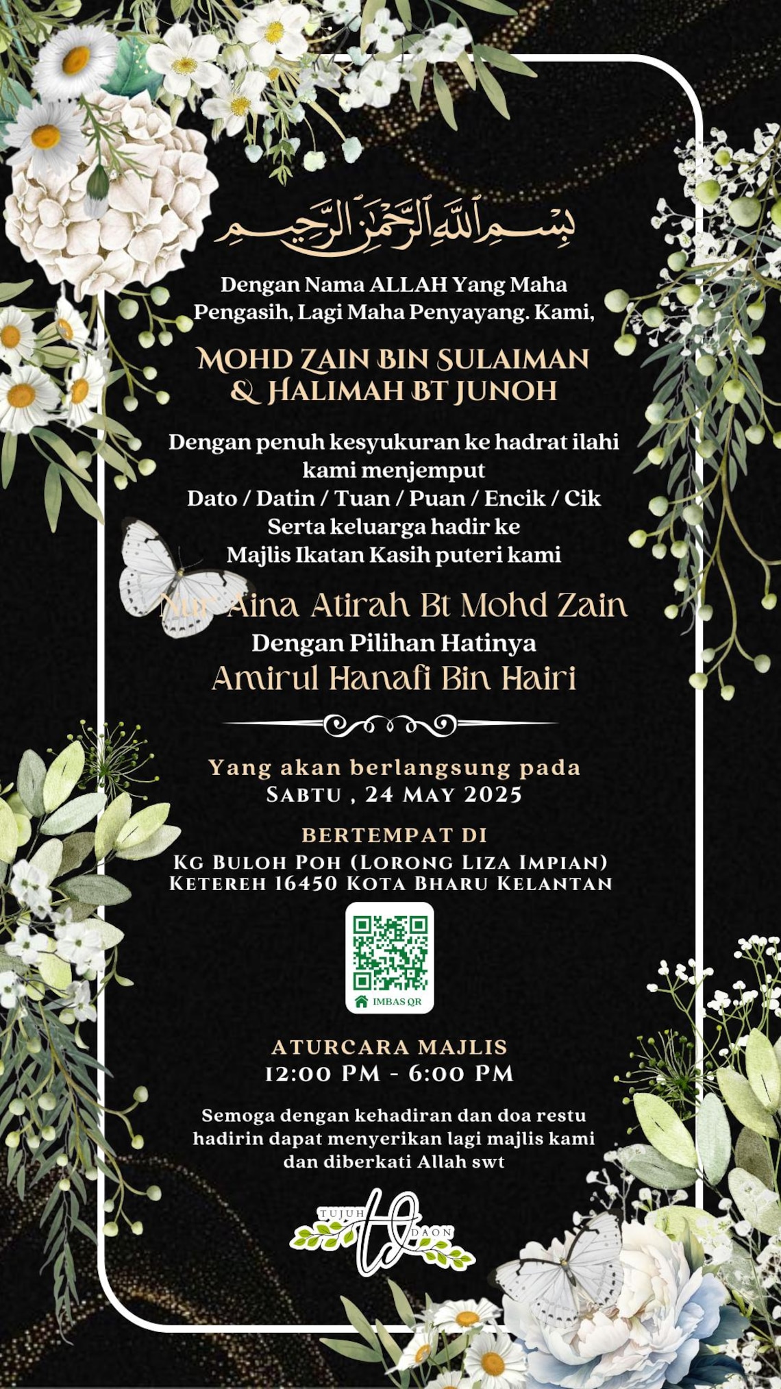 Kad Kahwin Digital, Malay Wedding, Invitation Wedding Card, Jemputan Kad Kahwin, Akad Nikah ...
