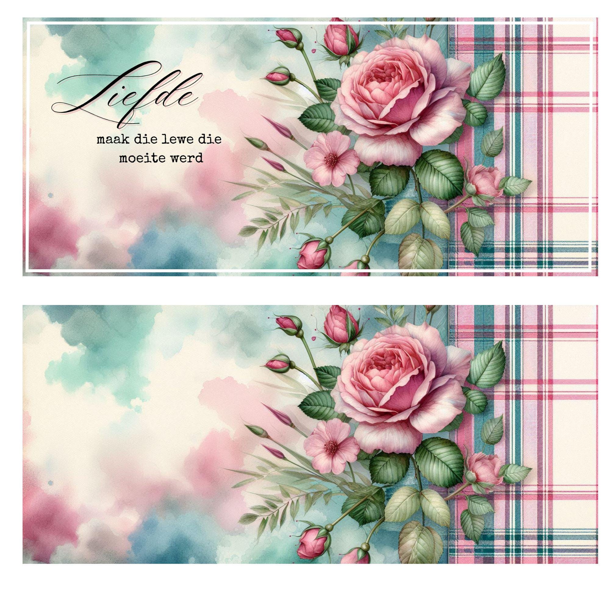 Mug Wraps 11 Oz, Sublimation, Afrikaans Inspirasie Woorde, Pink Rose ...
