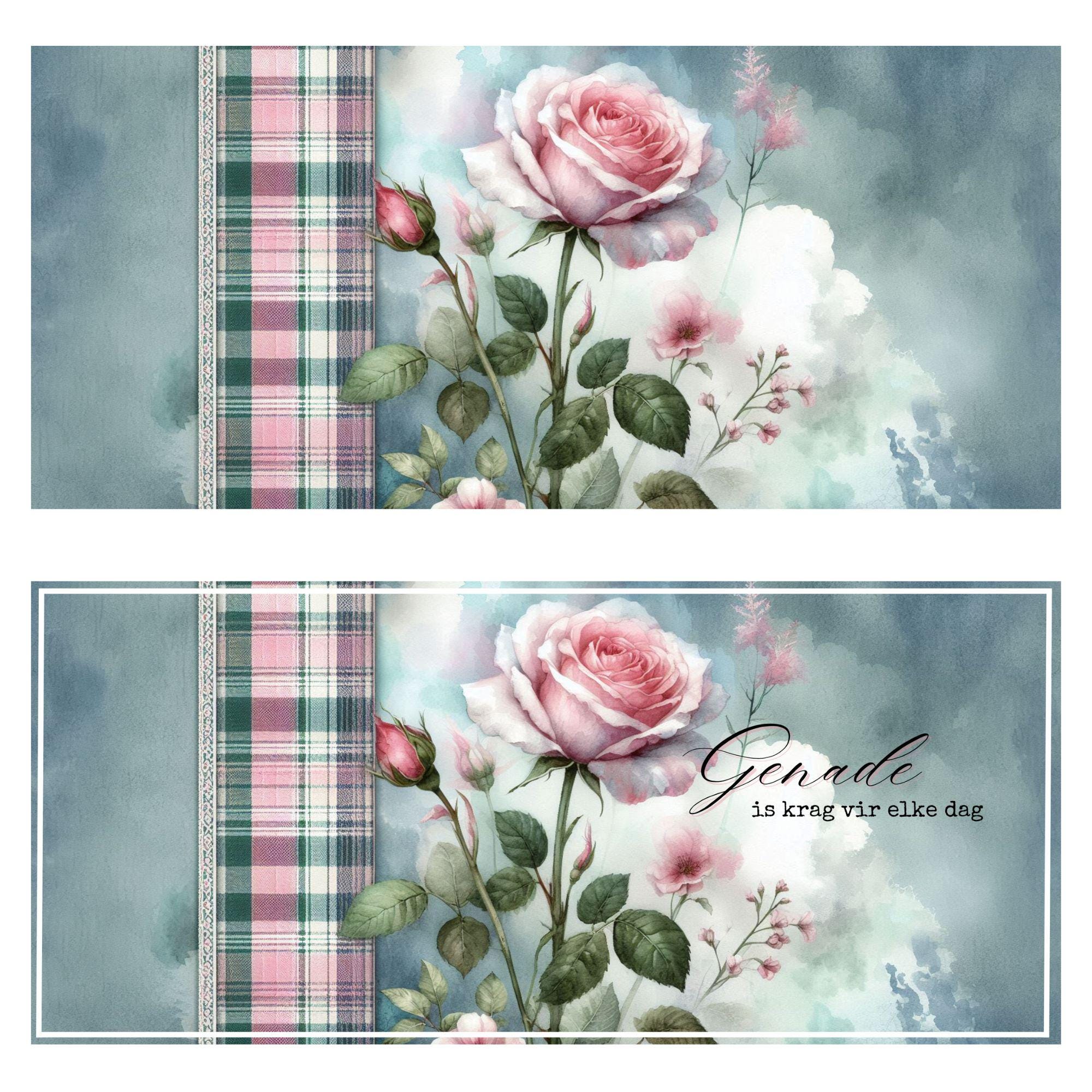 Mug Wraps 11 Oz, Sublimation, Afrikaans Inspirasie Woorde, Pink Rose ...