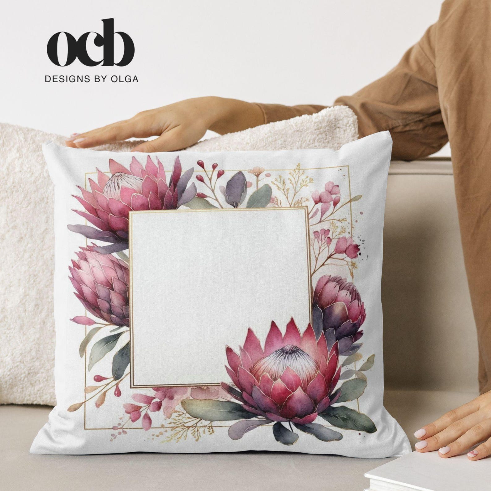 Protea Clipart, Watercolor Proteas, Background Paper, Scrapbooking. - Etsy