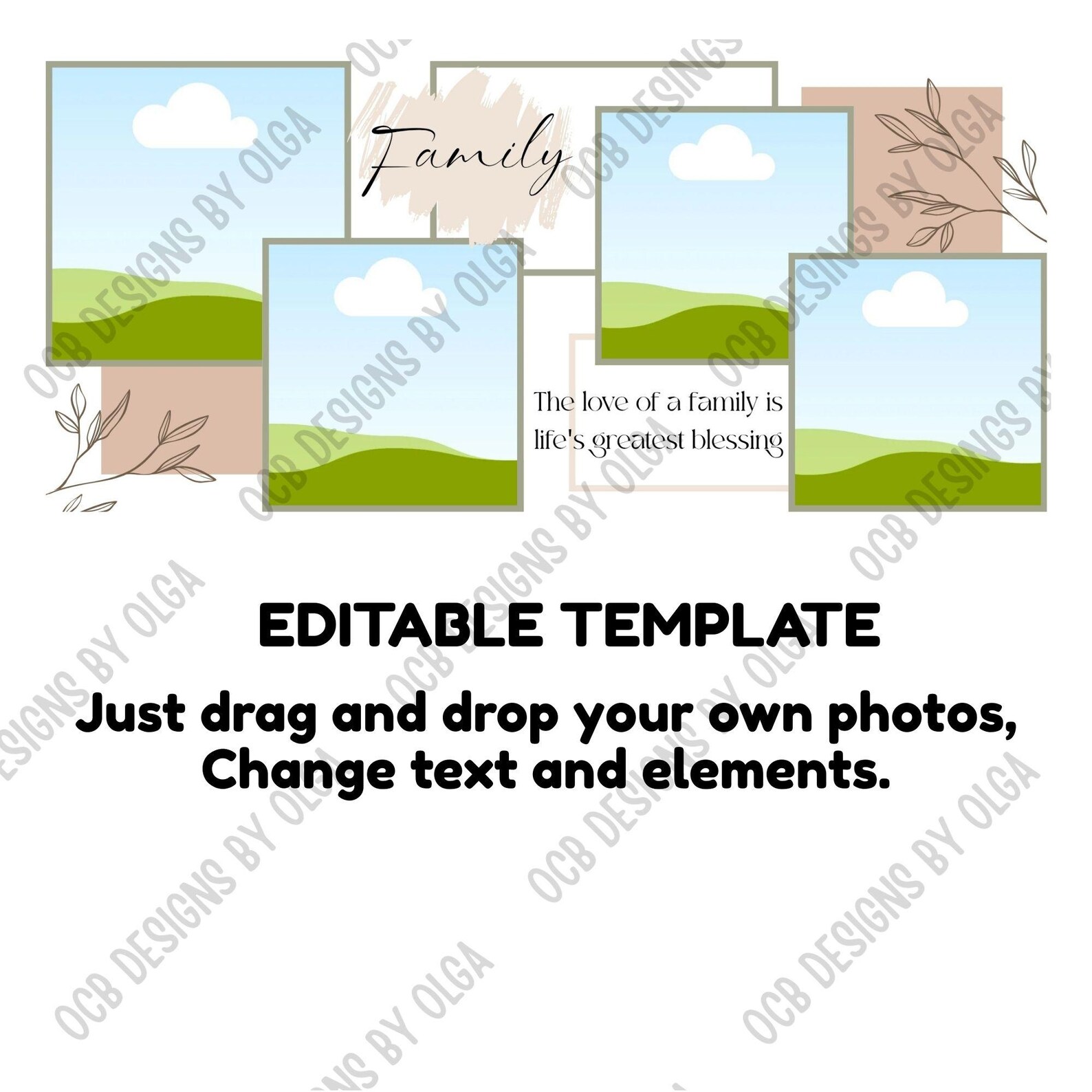 11oz Mug Template: 4-photo Collage, Editable Canva Design - Etsy