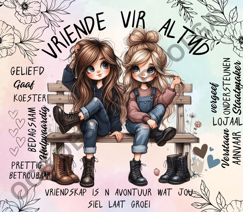 Vriende Vir Altyd. Afrikaans, Skinny Tumbler Wrap 20oz, Sublimation ...