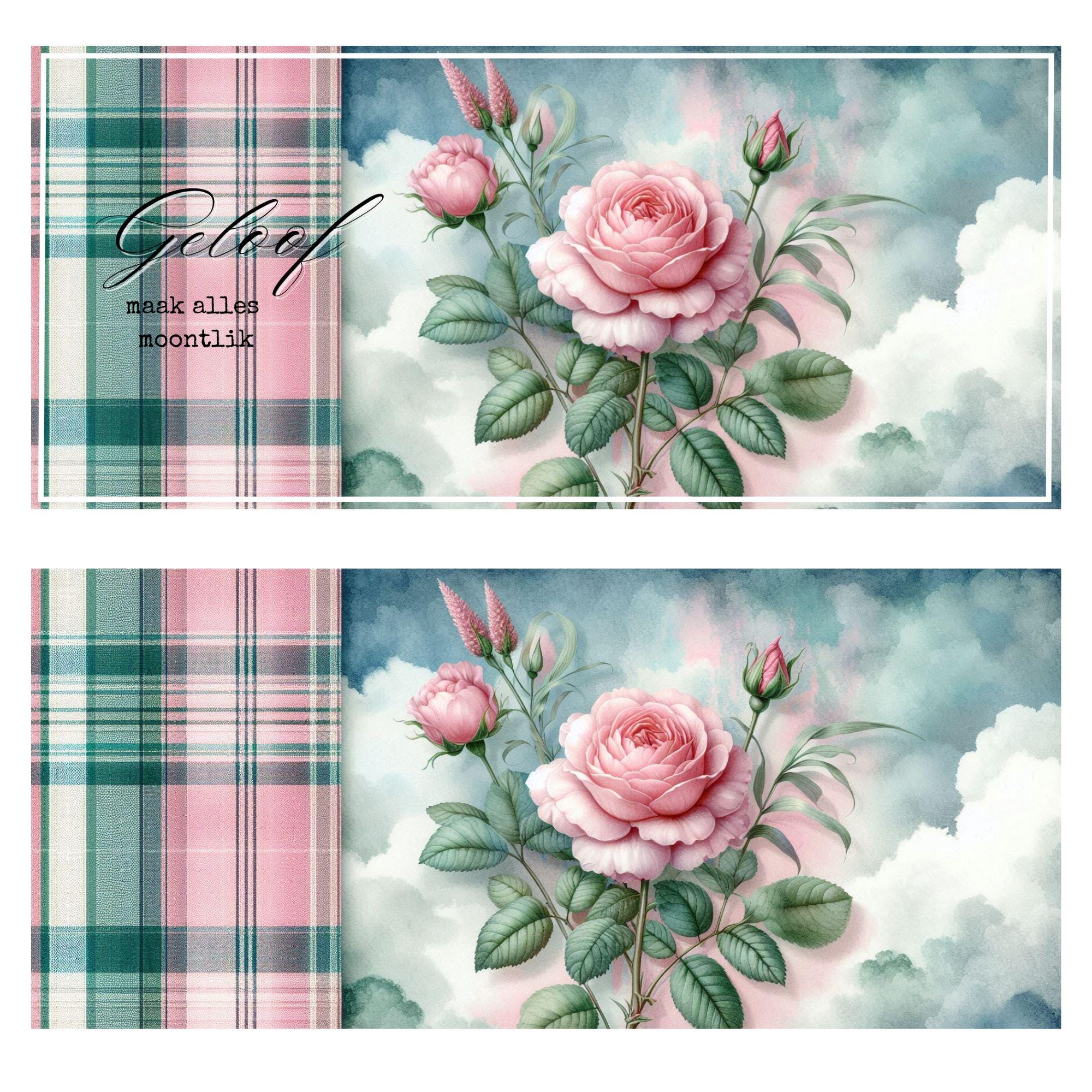 Mug Wraps 11 Oz, Sublimation, Afrikaans Inspirasie Woorde, Pink Rose ...