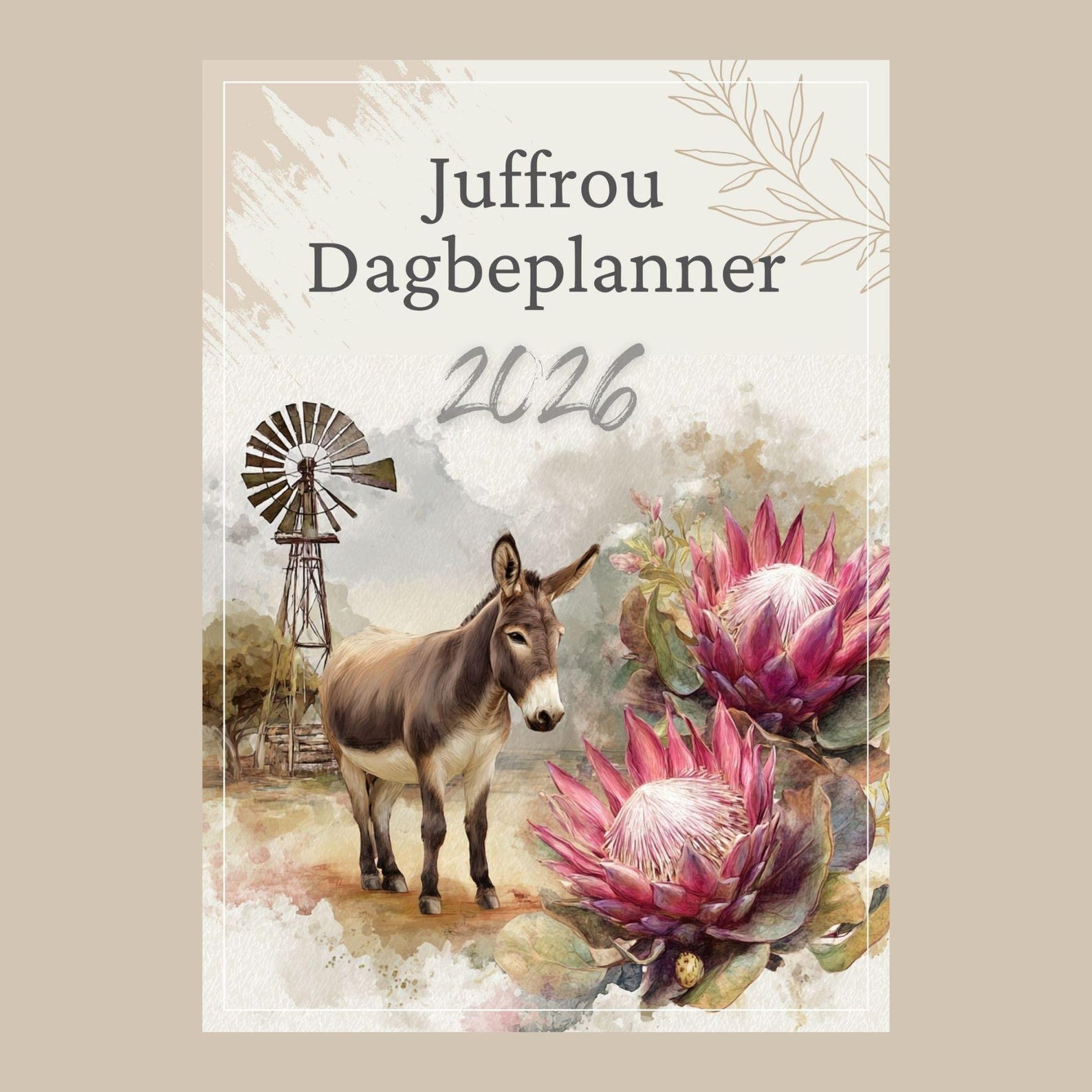 Afrikaanse Juffrou Dagboek – Png (25 Bladsye) Donkie En Protea Tema ...