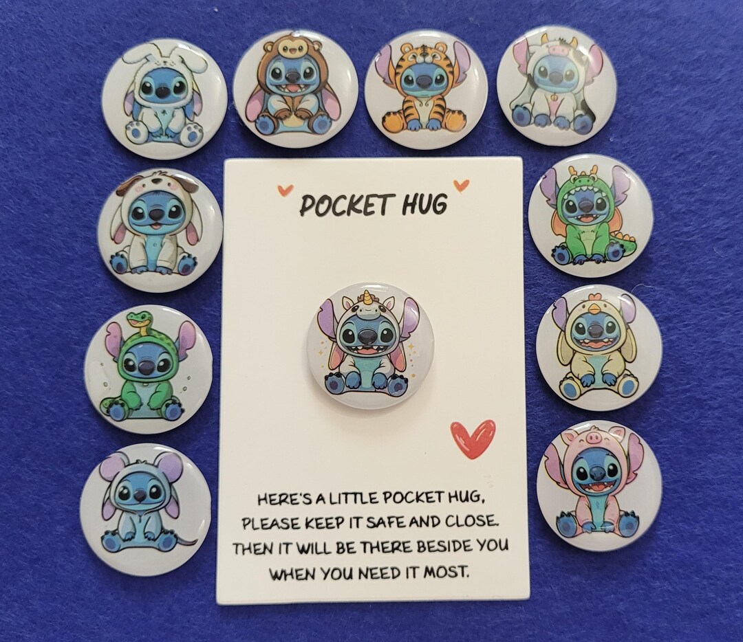 Pocket Hug Pin Badges : Stitch Halloween Costume 11 to Pick From - Etsy