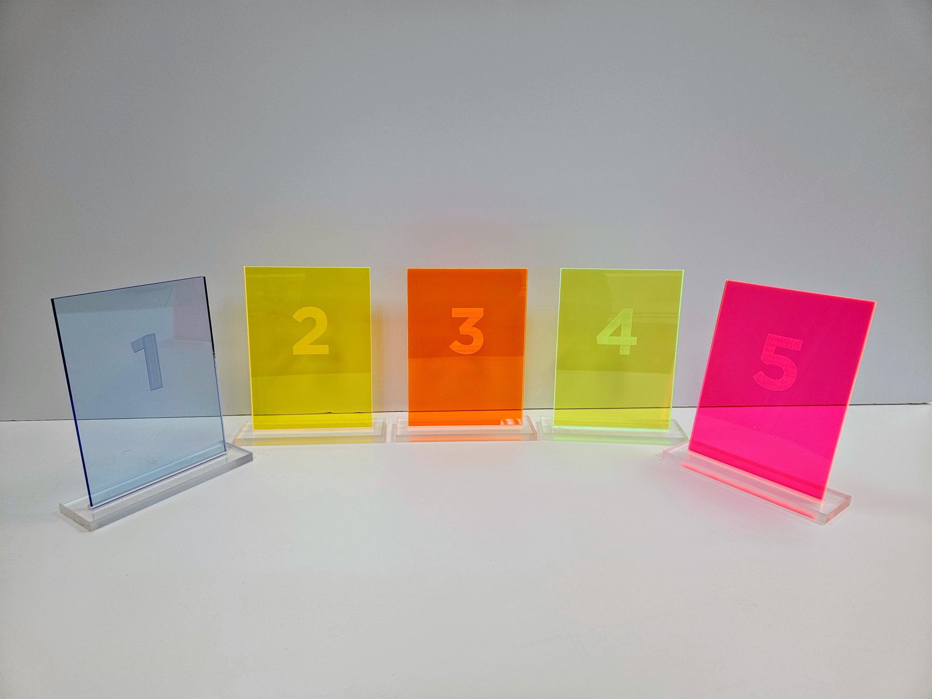 Fluorescent Table Numbers, Acrylic Table Numbers, Neon Table Numbers ...