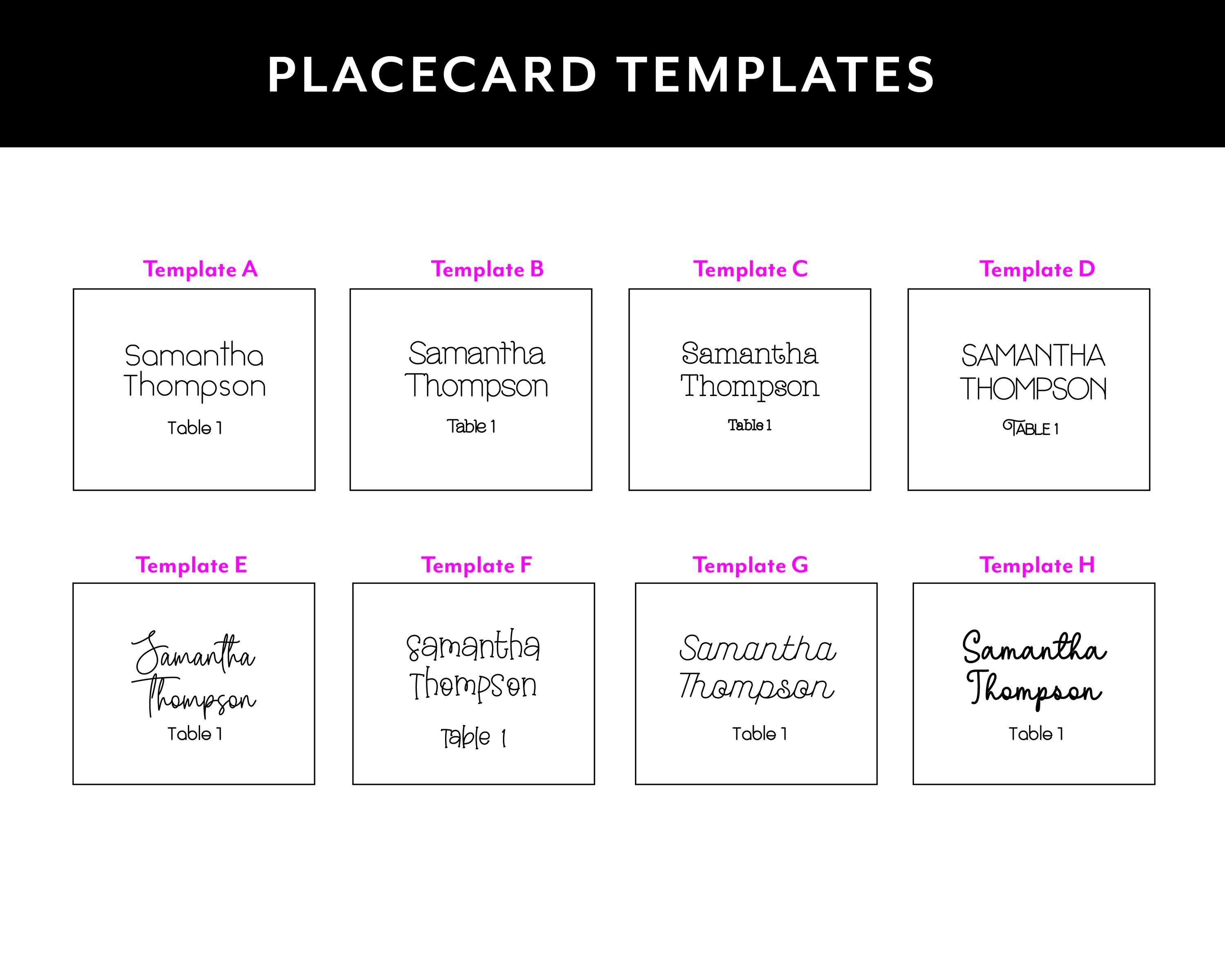 Acrylic Place Cards, Fluorescent Place Cards, Wedding Place Cards ...