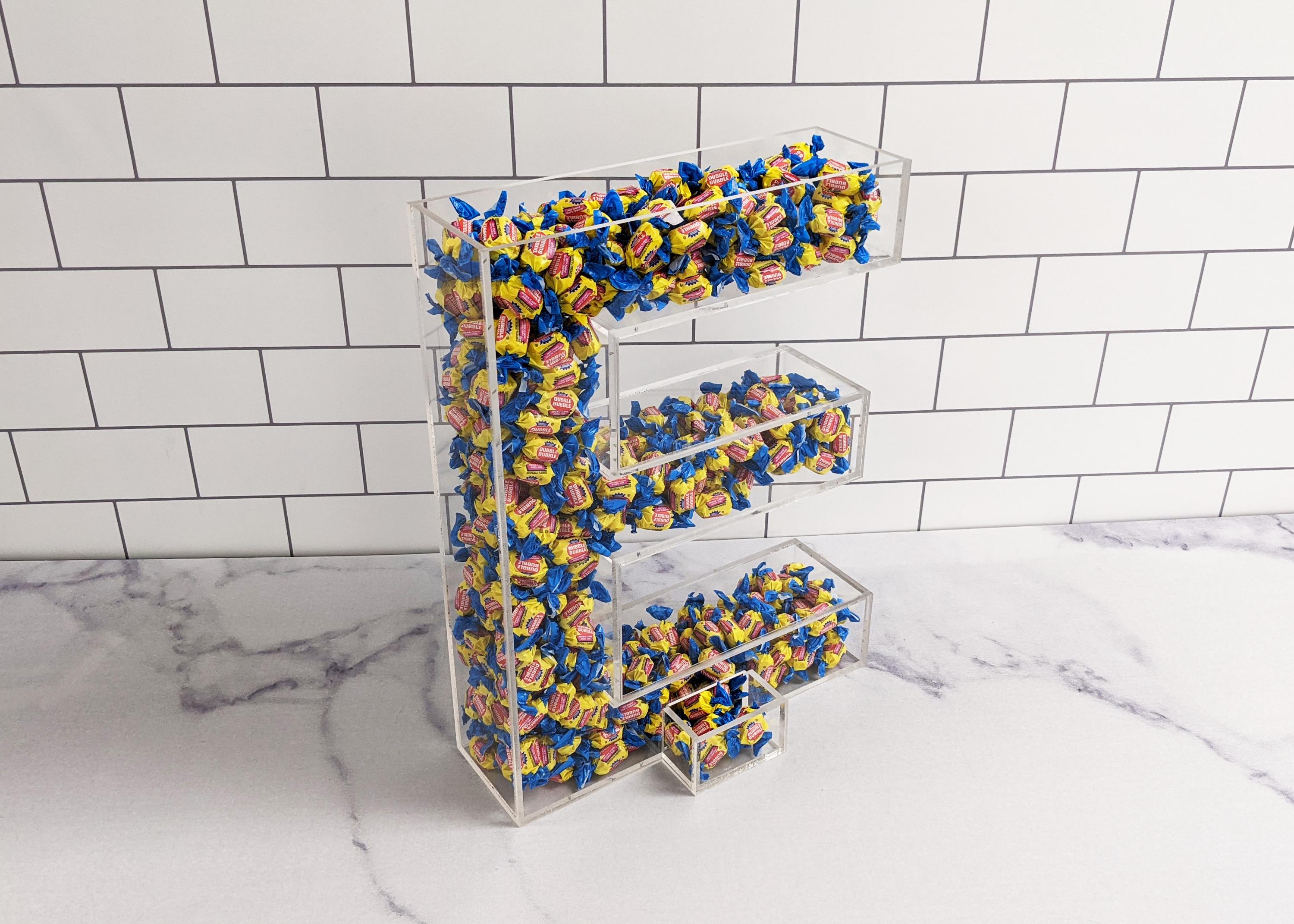 14"h or 18"h Fillable Acrylic Letter Dispenser, Bar or Bat Mitzvah ...