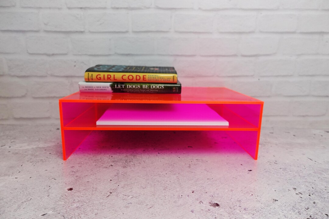 Desk Organizer, Acrylic Laptop Stand, Fluorescent Acrylic Tablet Riser ...