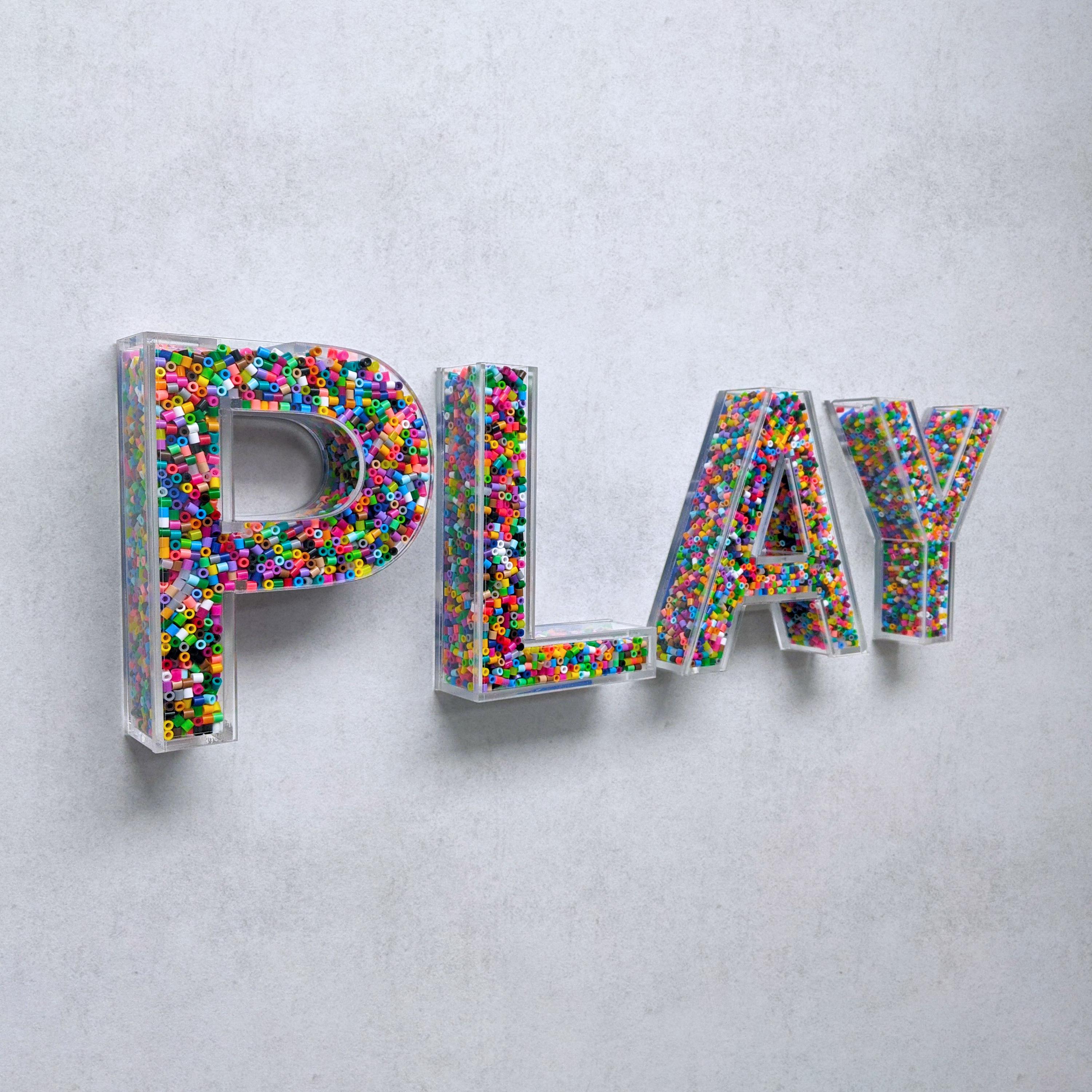 Fillable PLAY Letters, Acrylic Play Letters, Wall Hanging Acrylic ...
