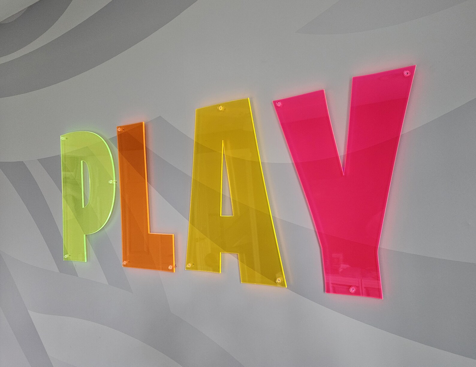 Fluorescent Acrylic PLAY Décor, PLAY Letters, Playroom Décor, Acrylic ...