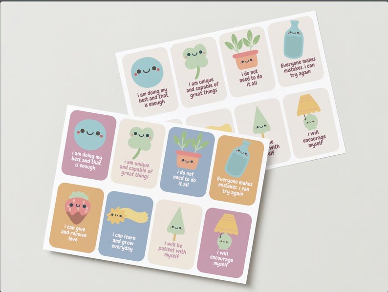 Cute Affirmation Cards Pdf Printable Affirmation Cards Therapy Flash ...